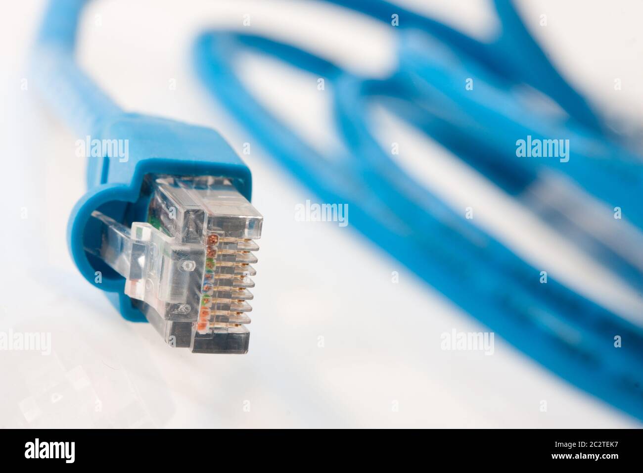 Close-up view of a RJ45 network plug Stock Photo - Alamy