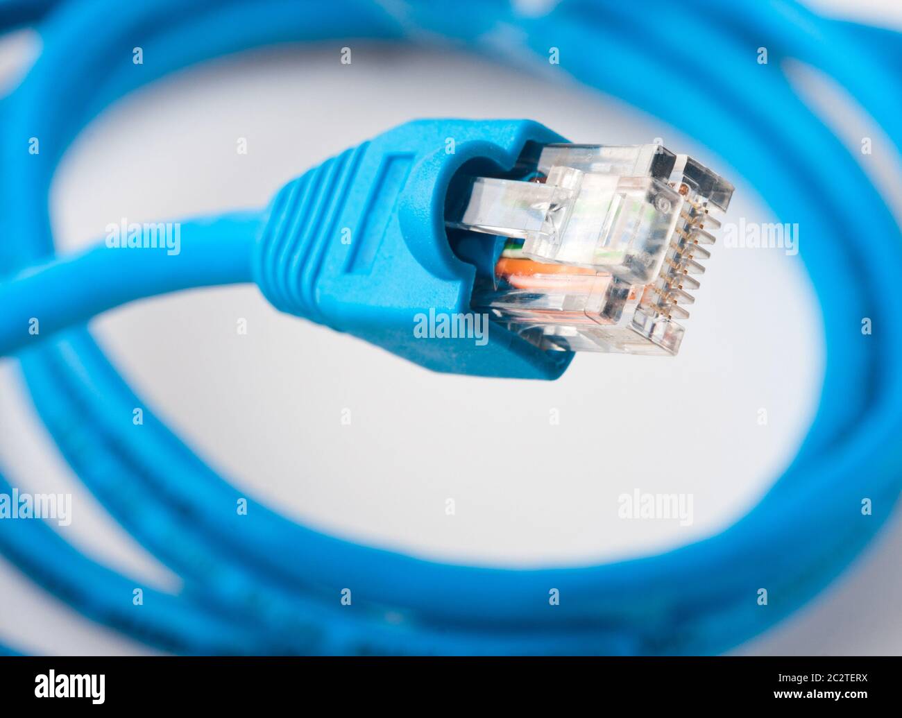 Close-up view of a RJ45 network plug Stock Photo - Alamy