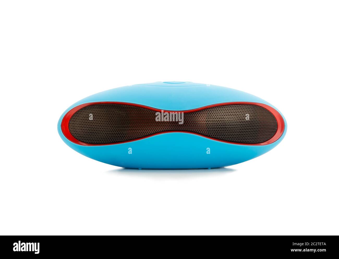 Modern blue sound speaker isolated on white background Stock Photo - Alamy