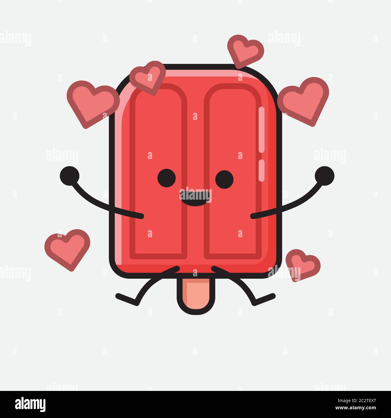 An illustration of Cute Popsicle Mascot Vector Character in Flat Design ...