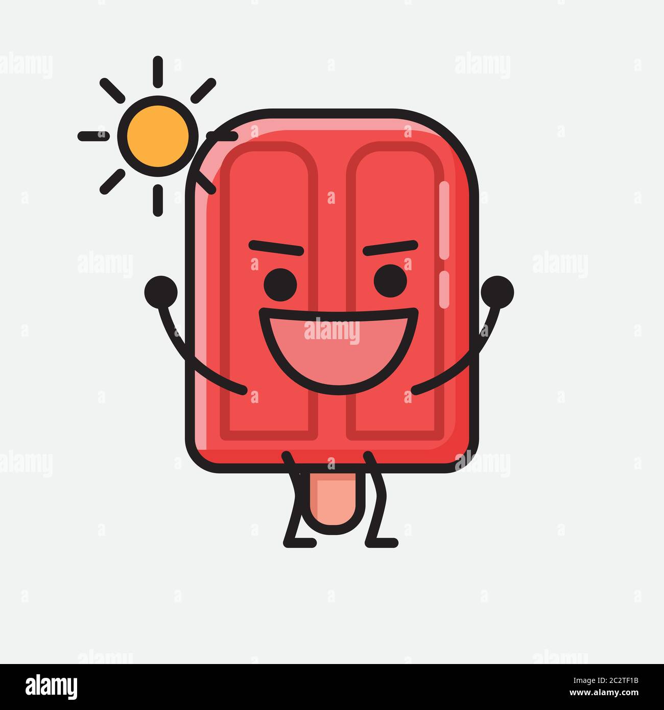 An illustration of Cute Popsicle Mascot Vector Character in Flat Design ...