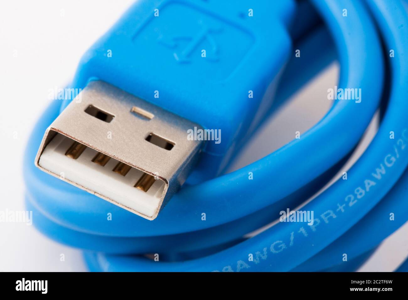 Close-up view of a blue USB connector Stock Photo - Alamy