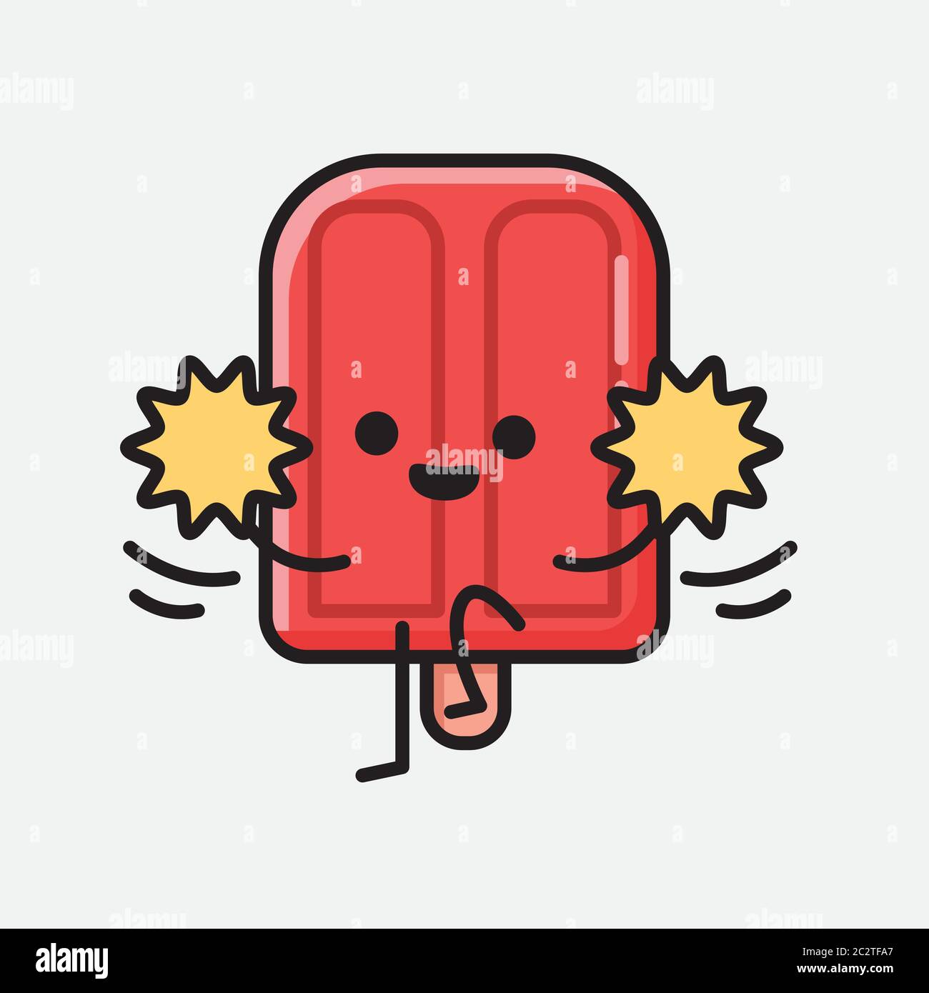 An illustration of Cute Popsicle Mascot Vector Character in Flat Design ...