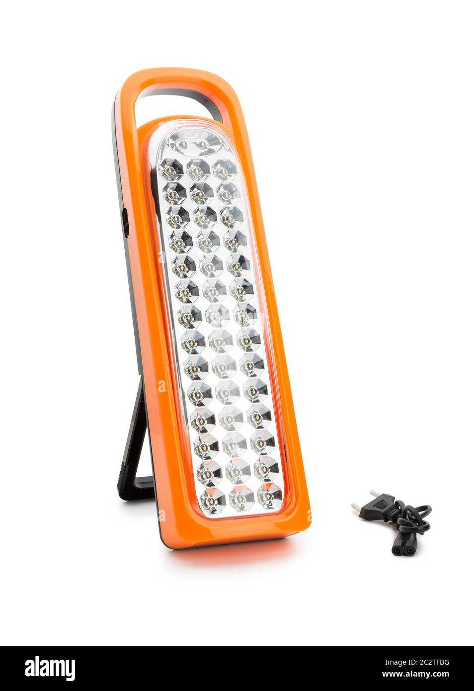 Home flashlight with a cable isolated on white background Stock Photo ...