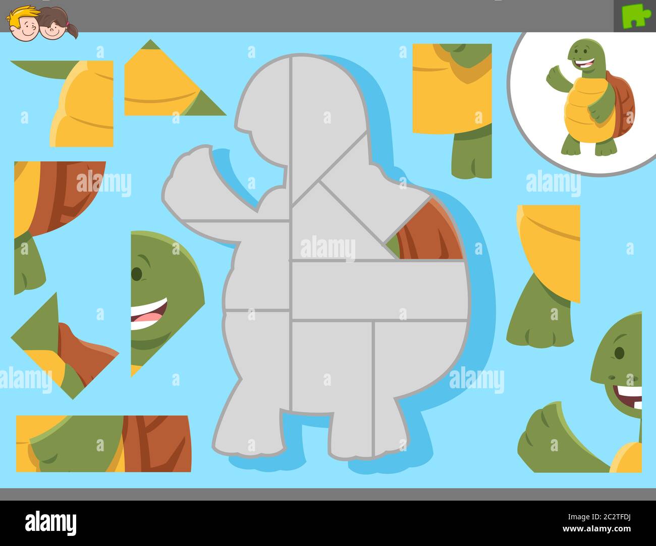 Cartoon turtle jigsaw puzzle game High Resolution Stock Photography and ...