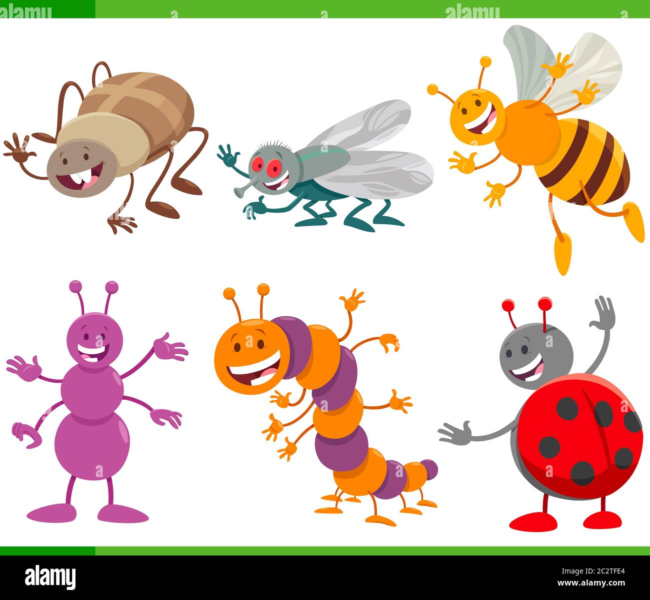 Set funny cartoon bugs hi-res stock photography and images - Alamy