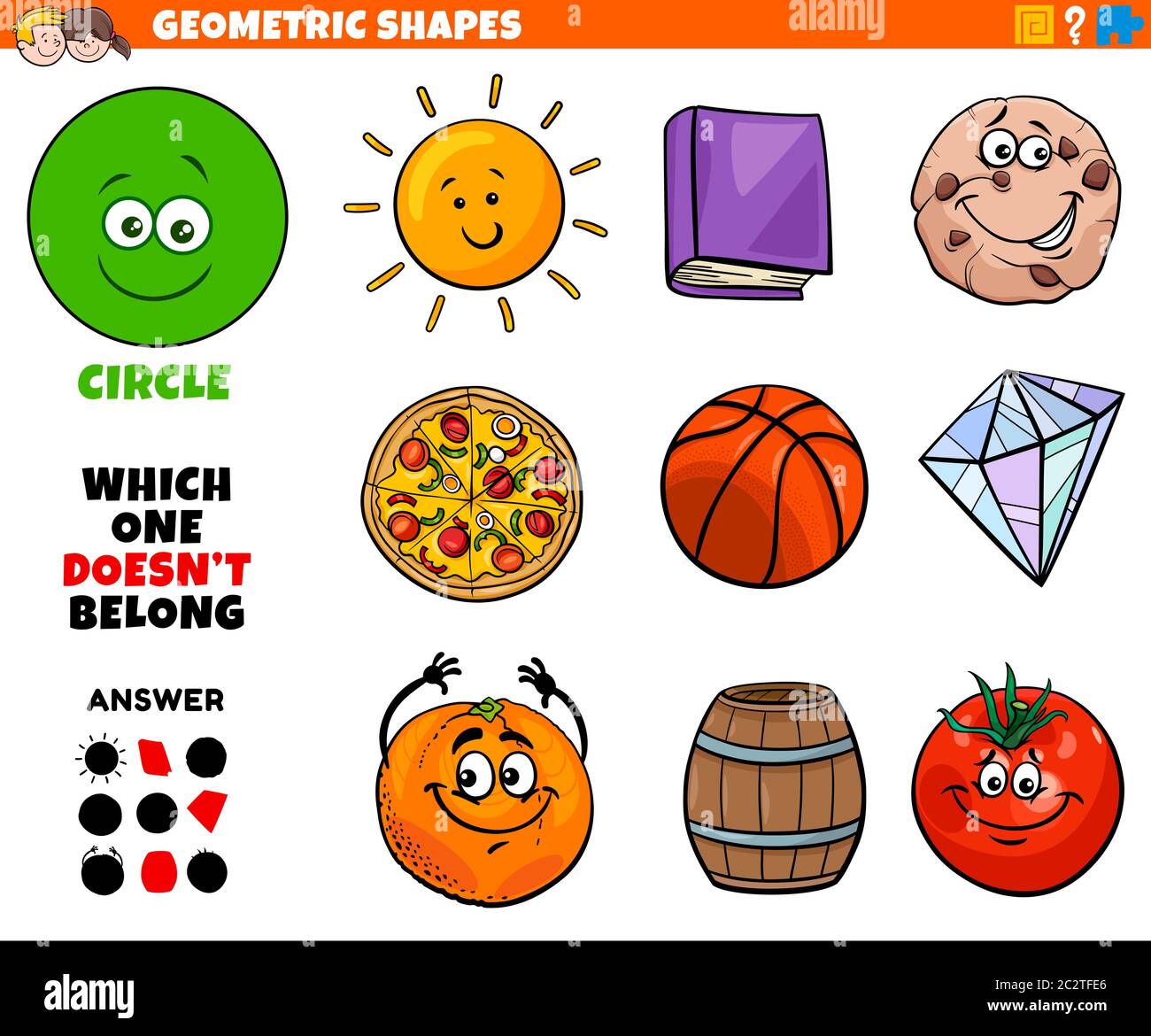 circle shape educational task for kids Stock Photo - Alamy