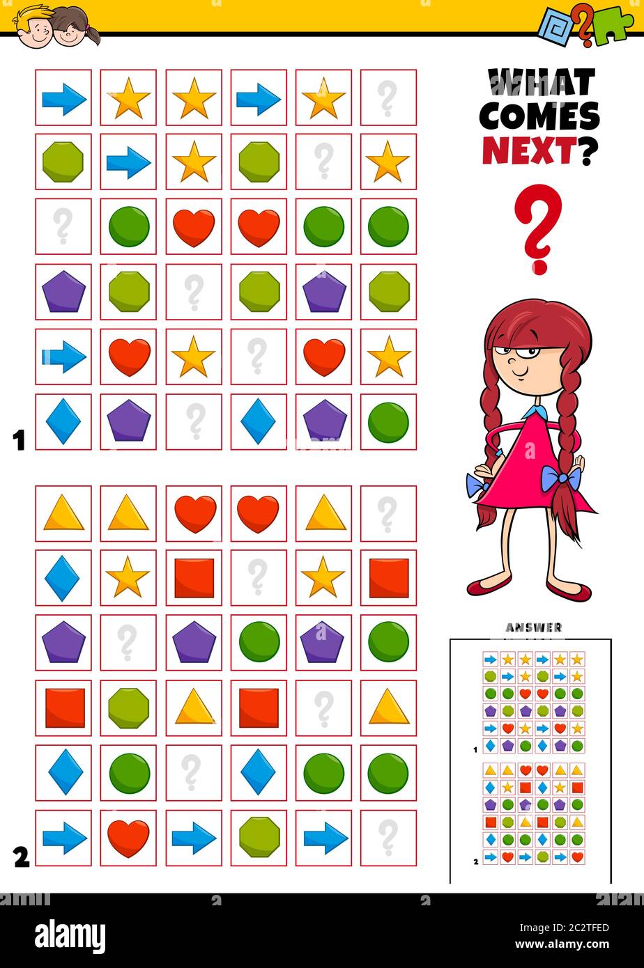 fill the pattern educational game for kids Stock Photo - Alamy
