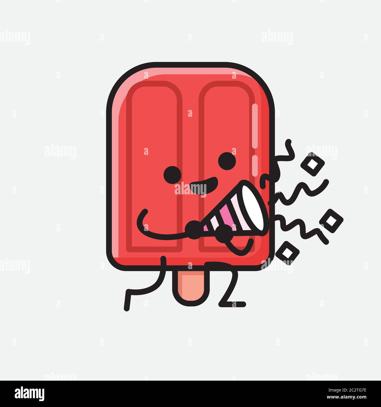 An illustration of Cute Popsicle Mascot Vector Character in Flat Design ...