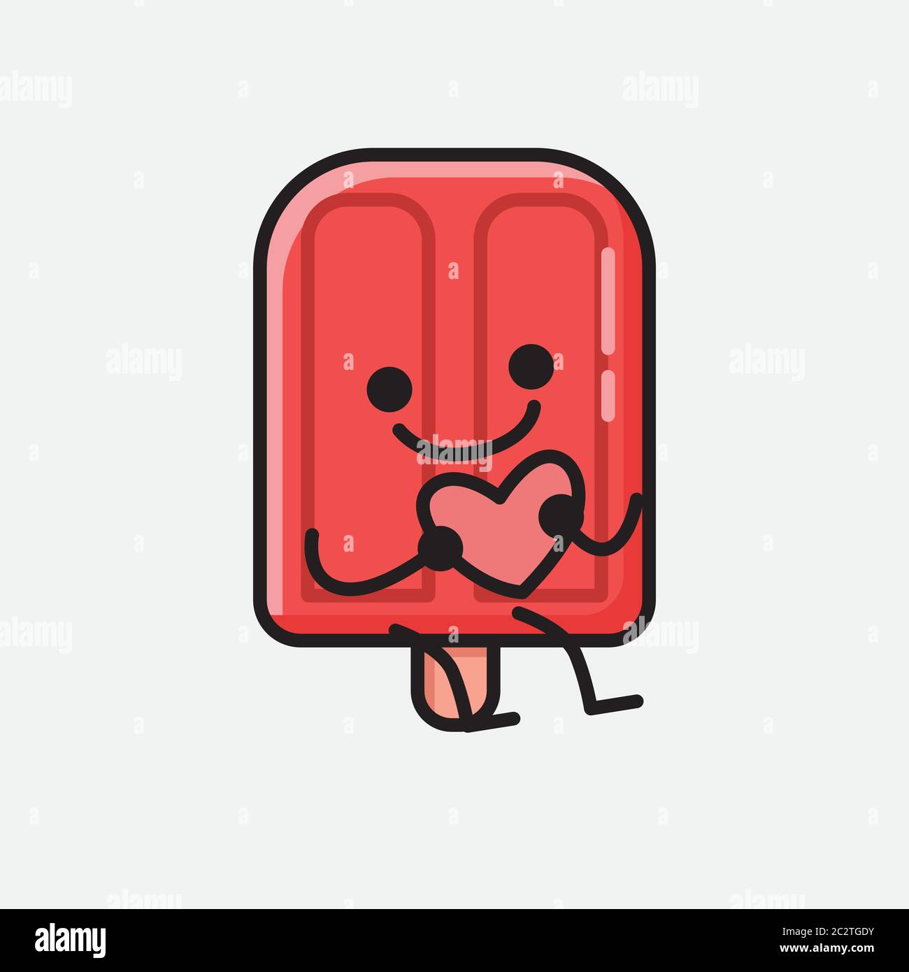 An illustration of Cute Popsicle Mascot Vector Character in Flat Design ...