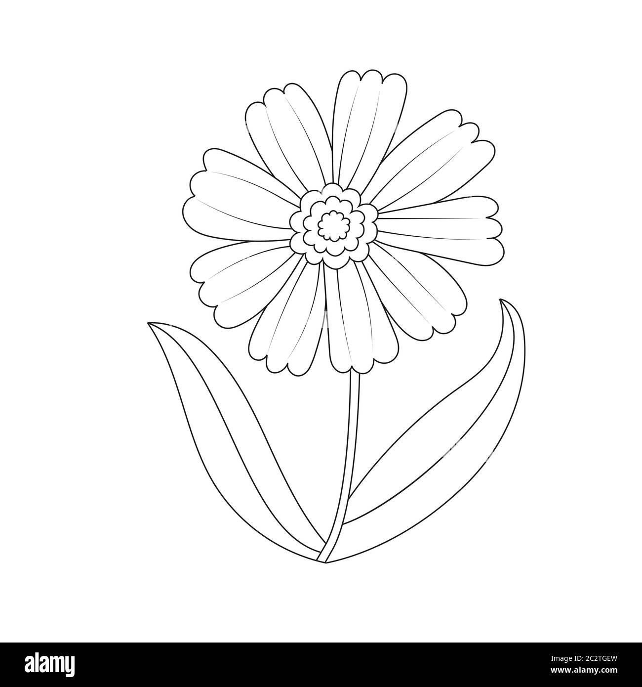 outline of a flower isolated on a white background. Vector illustration ...