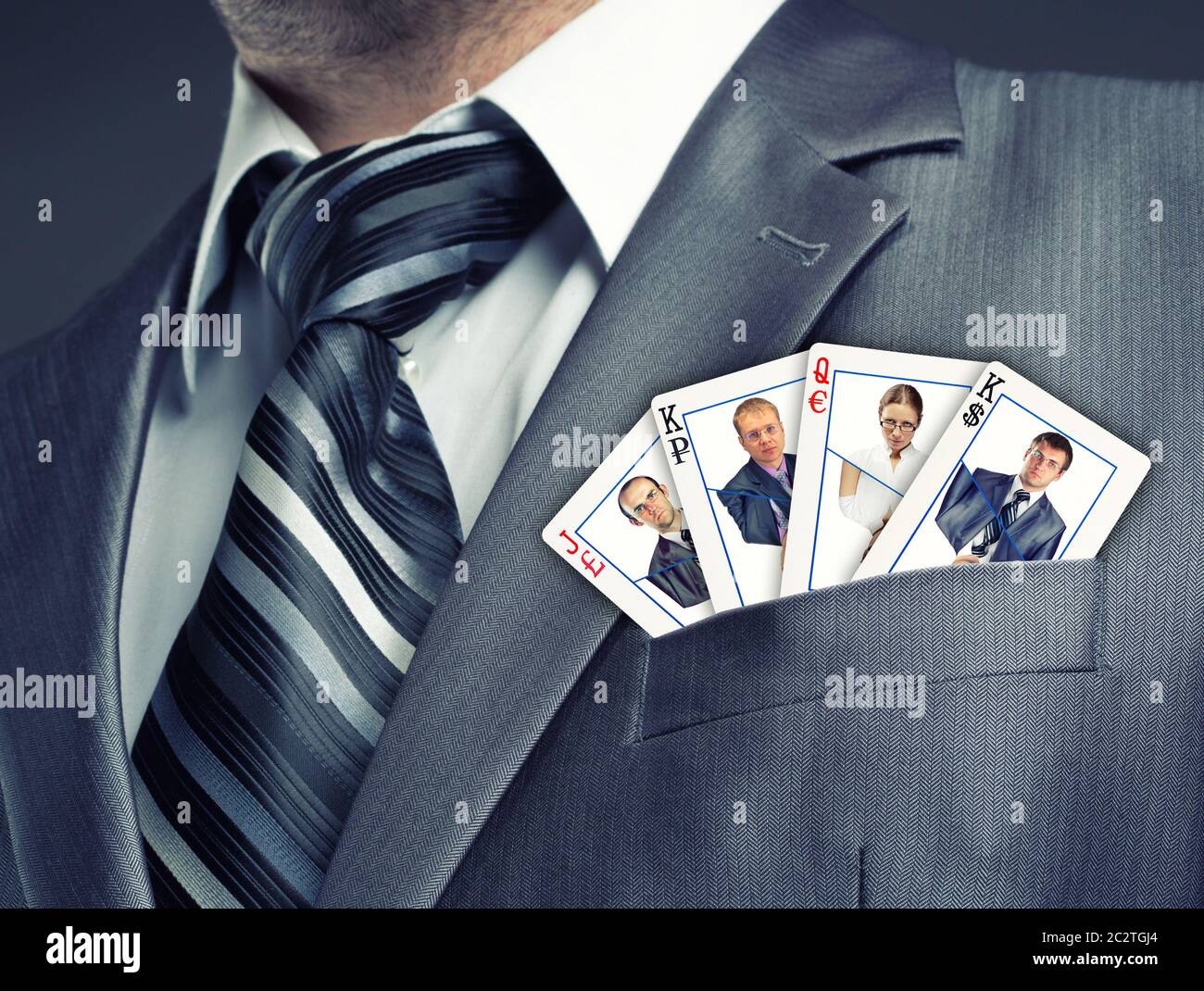 Business team cards in suit pocket Stock Photo - Alamy