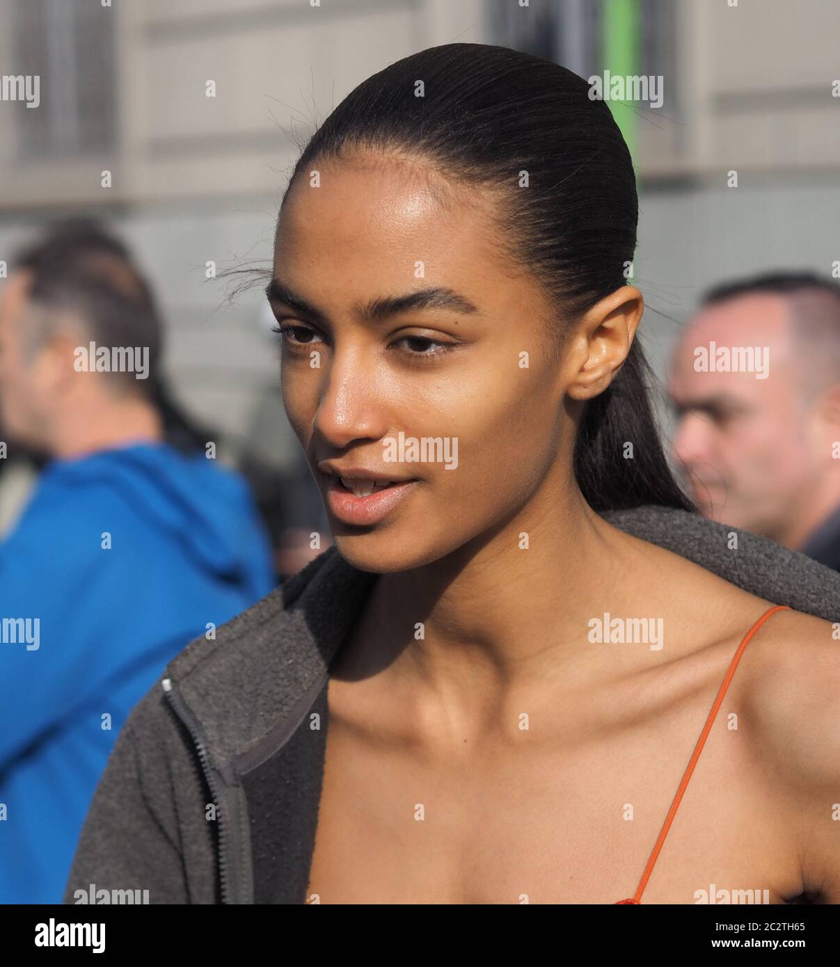 Milan, Italy, 22 February 2020: Top model street style outfit after ...
