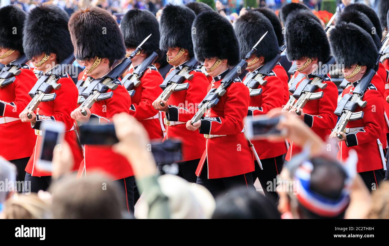 Troops from the Household Division march during Trooping the Colour ...