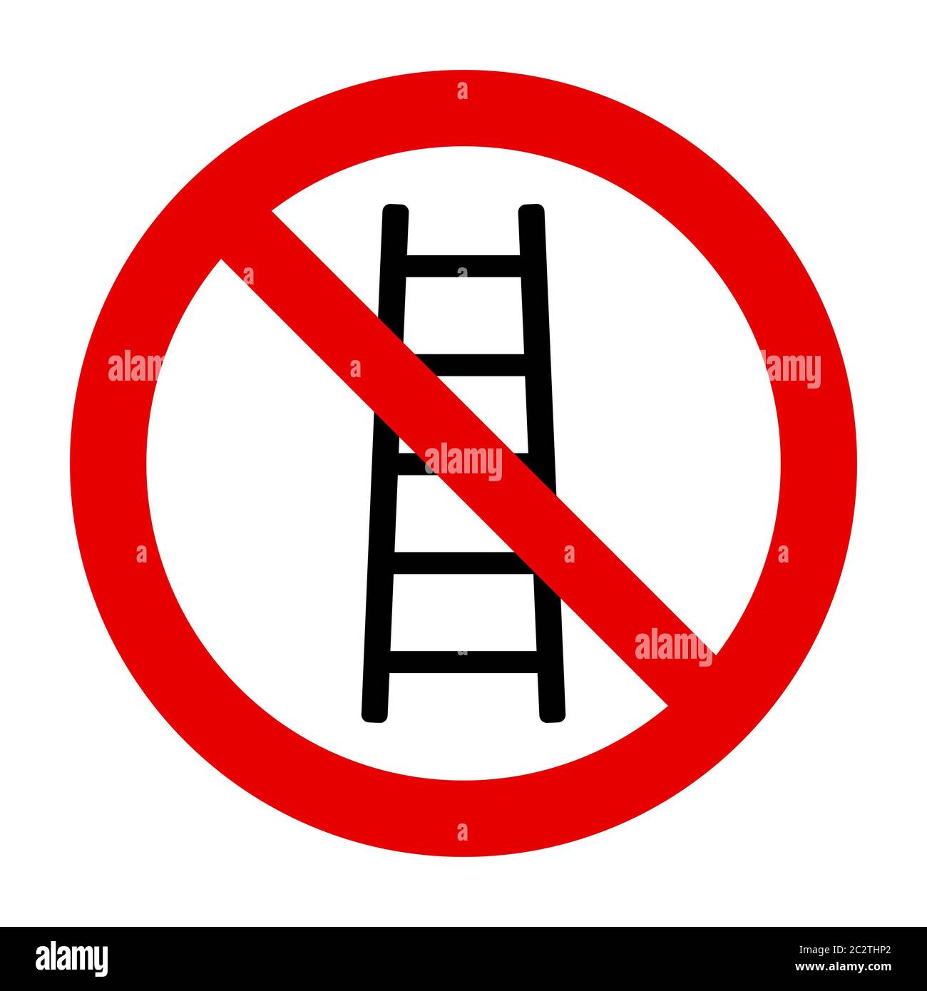 Ladder and prohibition sign Stock Photo - Alamy