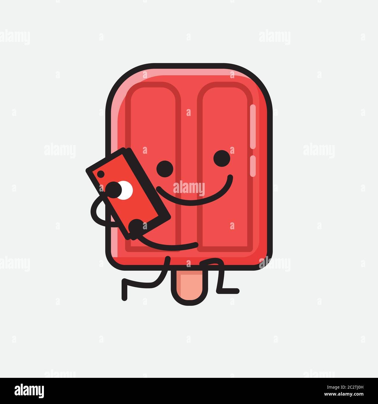 An illustration of Cute Popsicle Mascot Vector Character in Flat Design ...