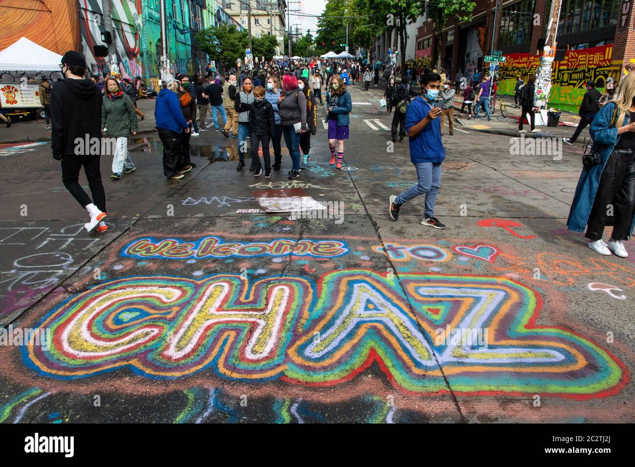 The Capitol Hill Autonomous Zone (CHAZ) or the Capitol Hill Occupied ...