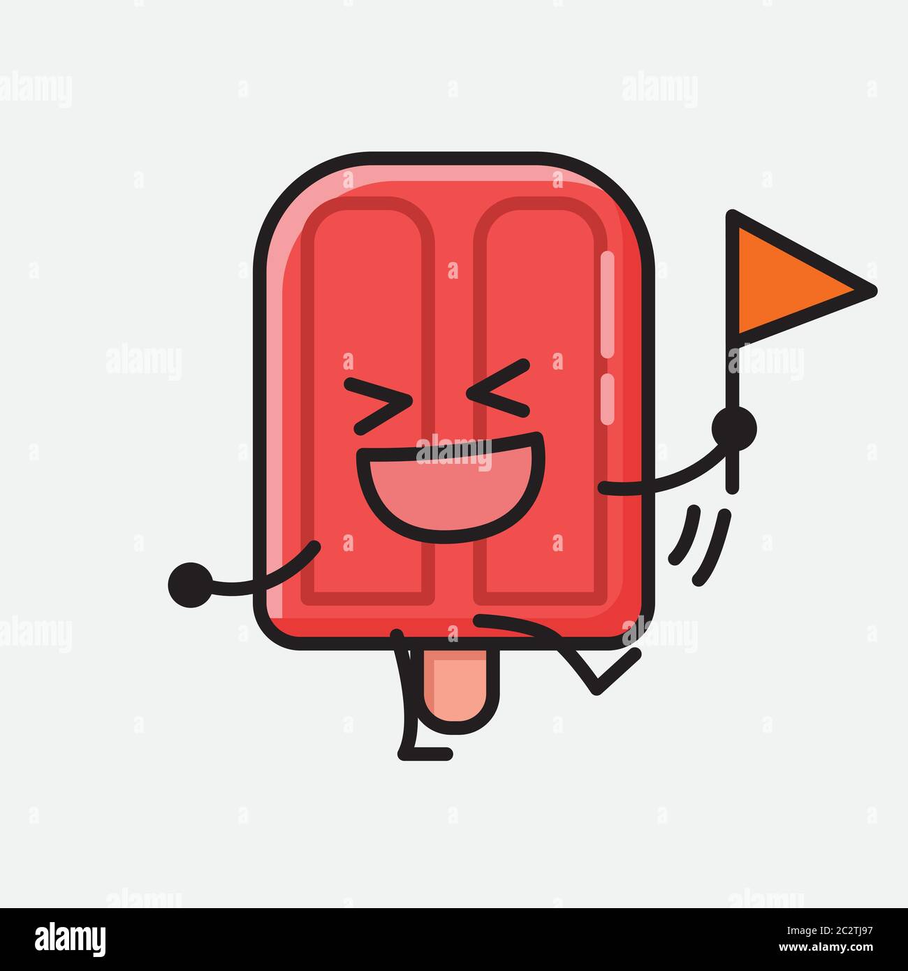 An illustration of Cute Popsicle Mascot Vector Character in Flat Design ...