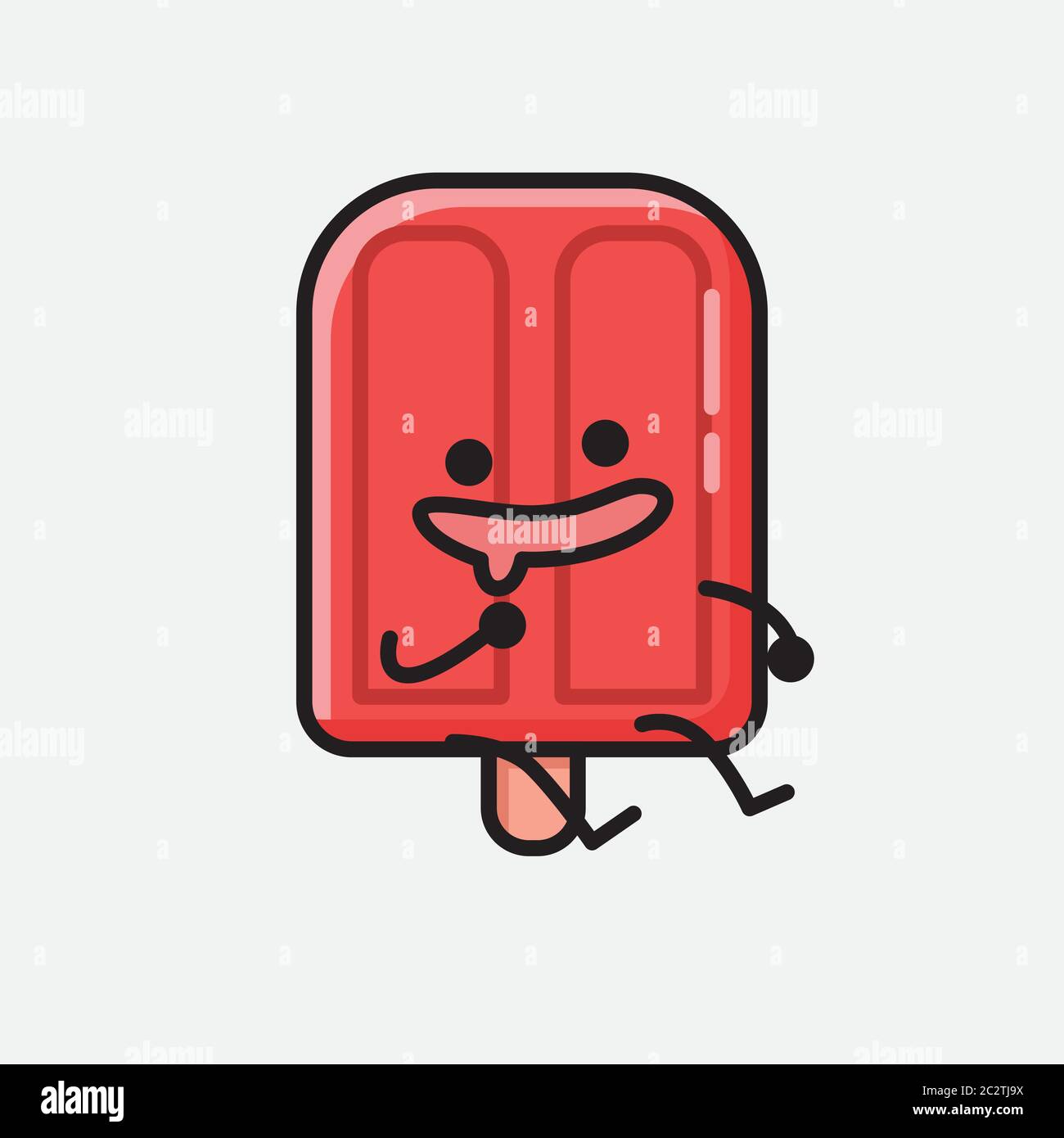 An illustration of Cute Popsicle Mascot Vector Character in Flat Design ...
