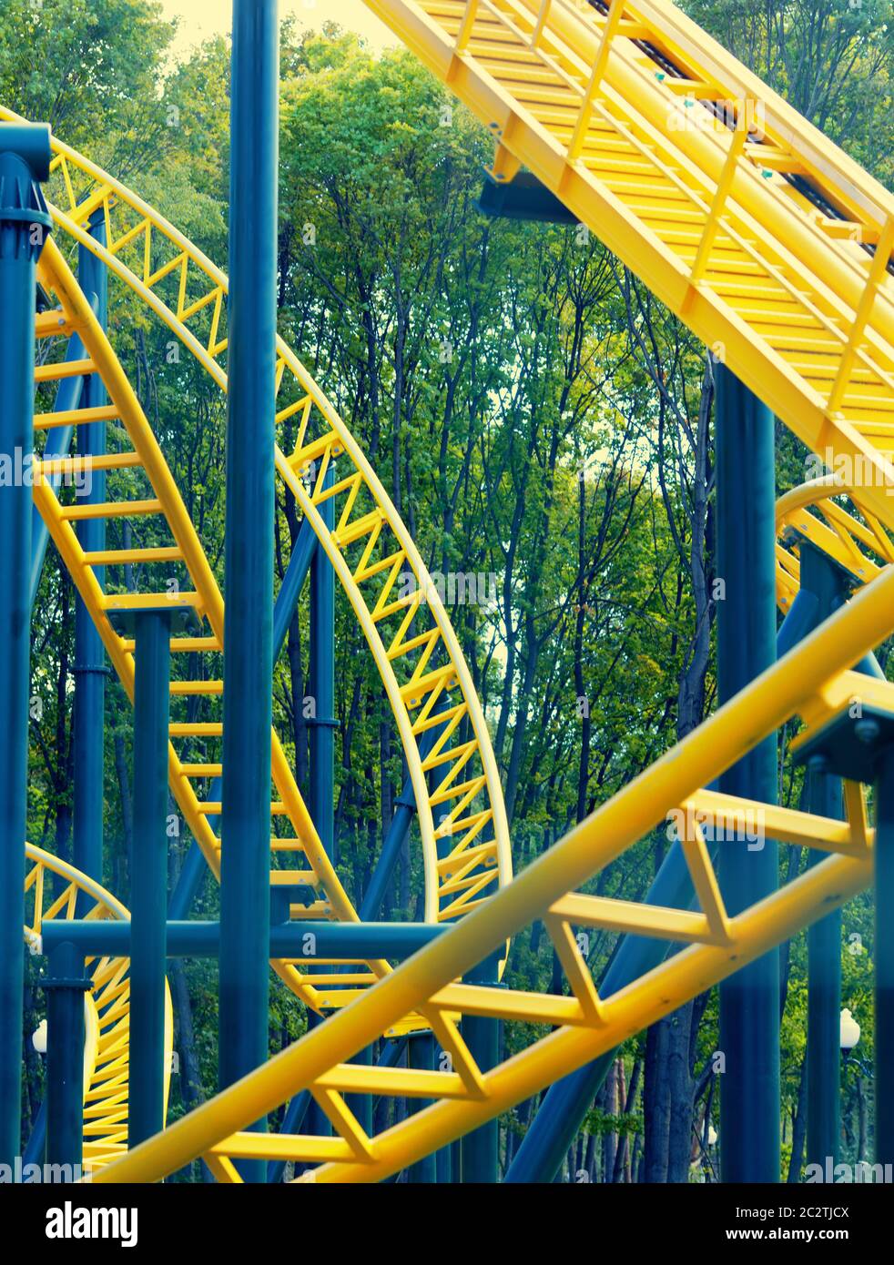 Rollercoaster track curve hi-res stock photography and images - Alamy