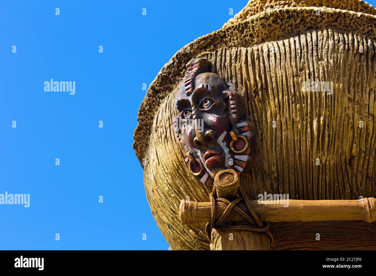 Antique indigenous temple with wooden idol Stock Photo - Alamy