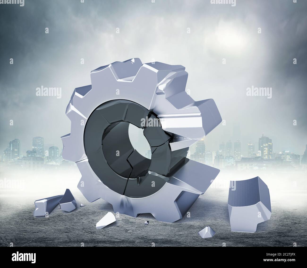 3d broken gear against abstract background Stock Photo - Alamy