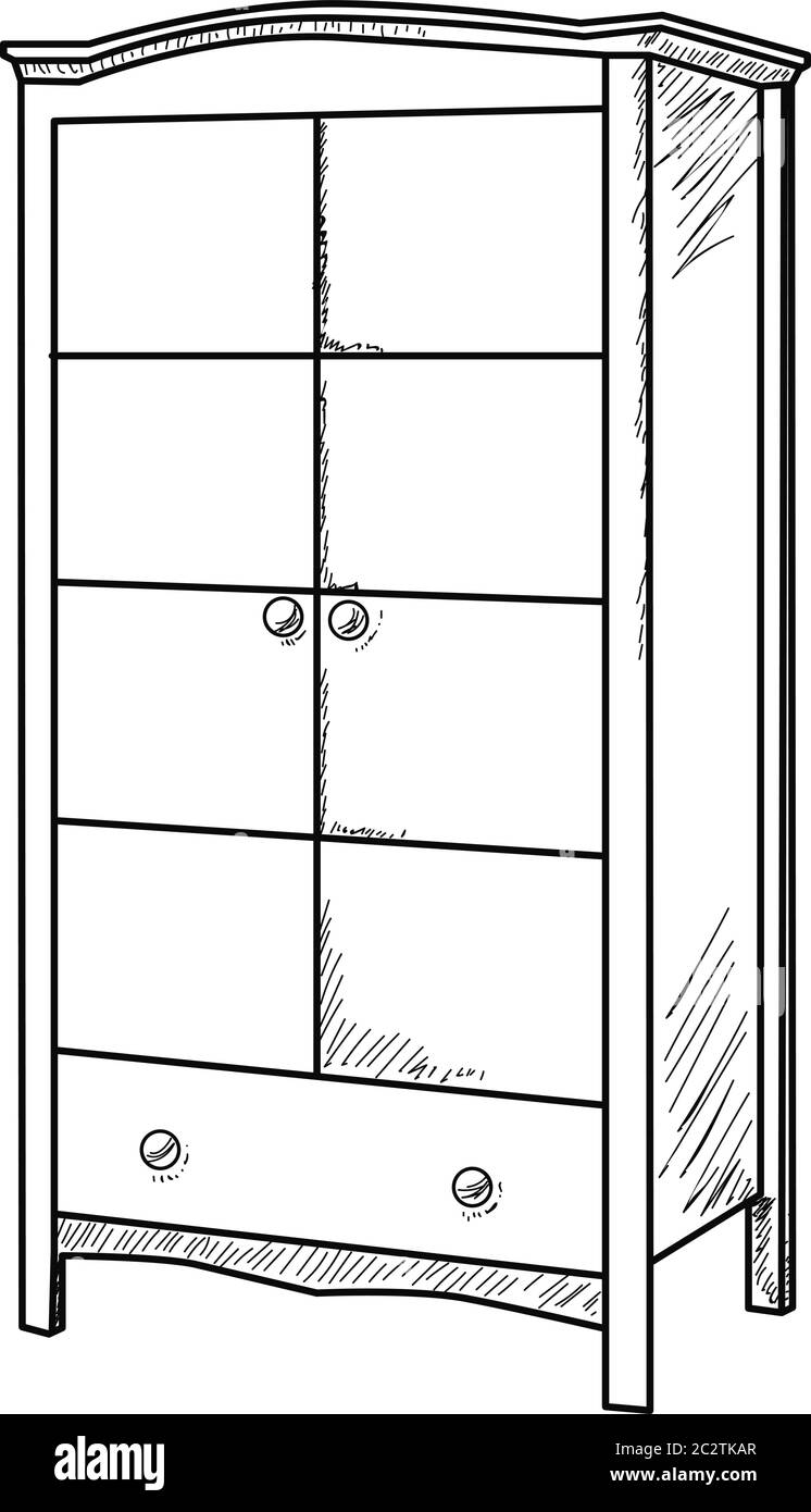 vector, isolated sketch cupboard Stock Vector Image & Art - Alamy