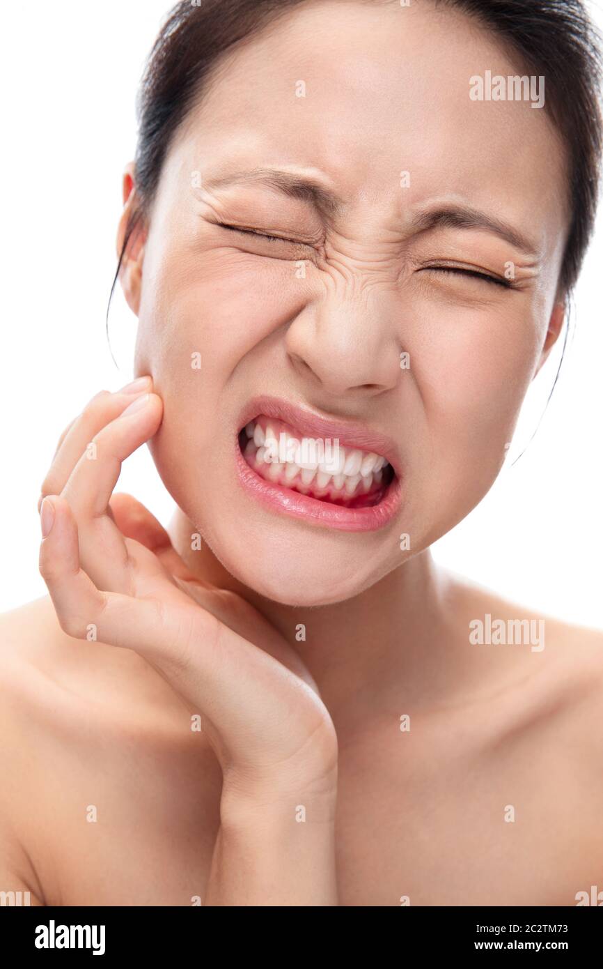 Teeth pain young woman Stock Photo - Alamy