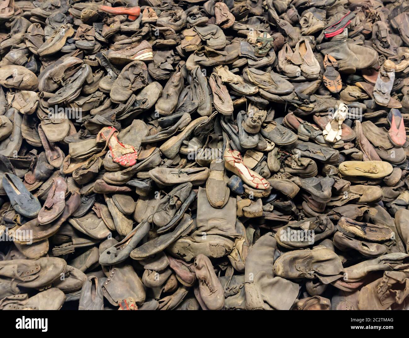 Shoes of victims, German concentration death camp Auschwitz II ...