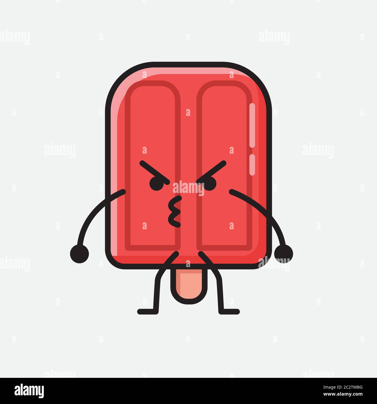 An illustration of Cute Popsicle Mascot Vector Character in Flat Design ...
