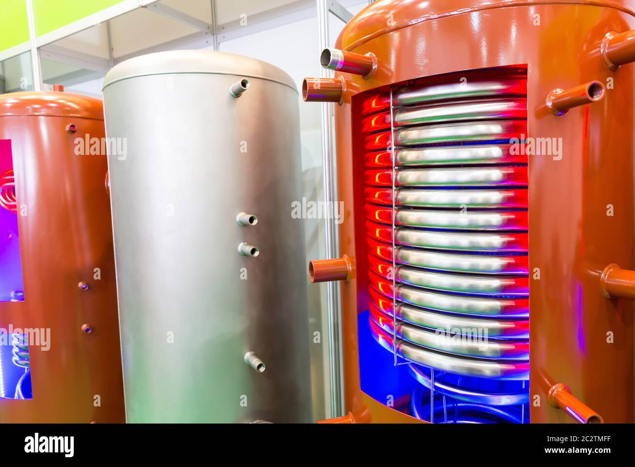 Prepared boiler for heating water with heat-exchange unit inside Stock ...