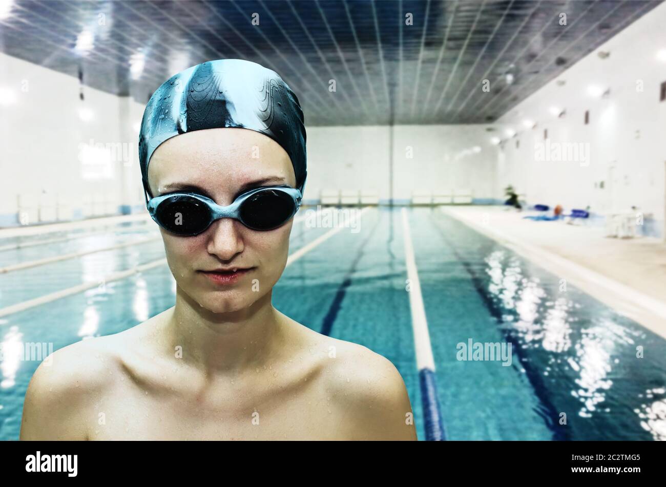 Portrait of female professional competitive swimmer Stock Photo - Alamy