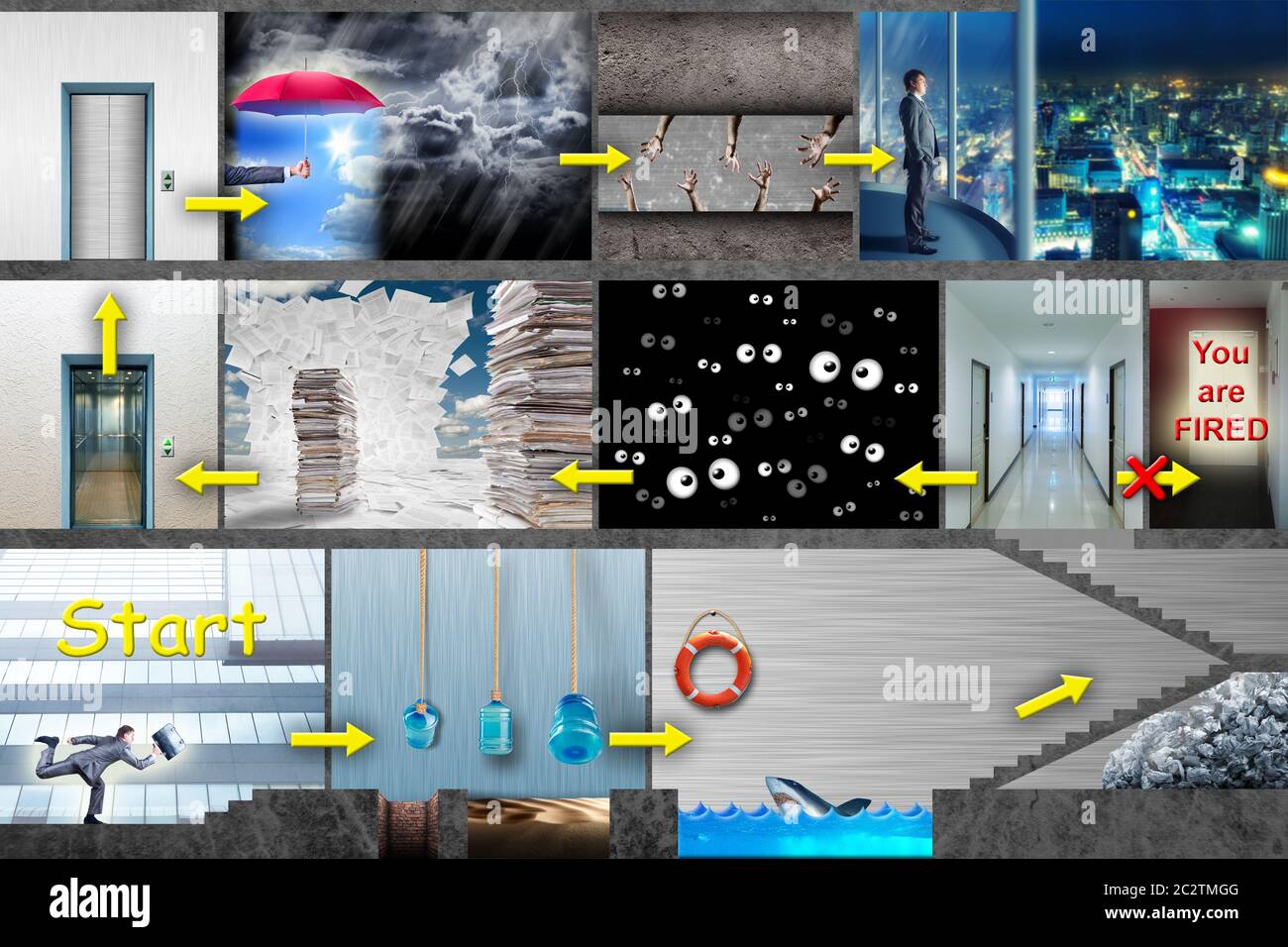 Career of the businessman in computer business game Stock Photo - Alamy