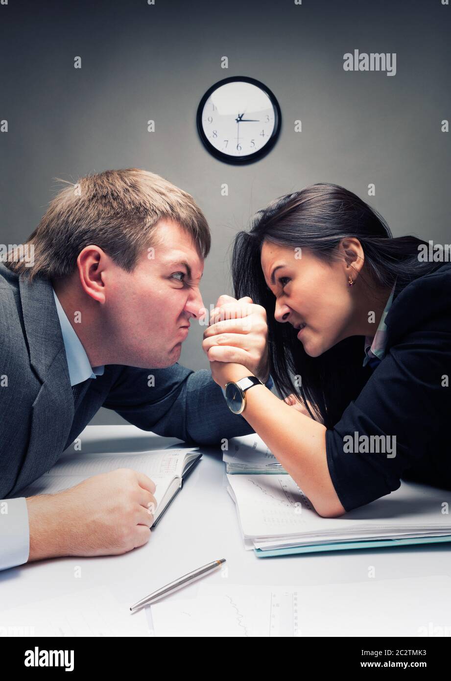 Competition between two people at work Stock Photo - Alamy