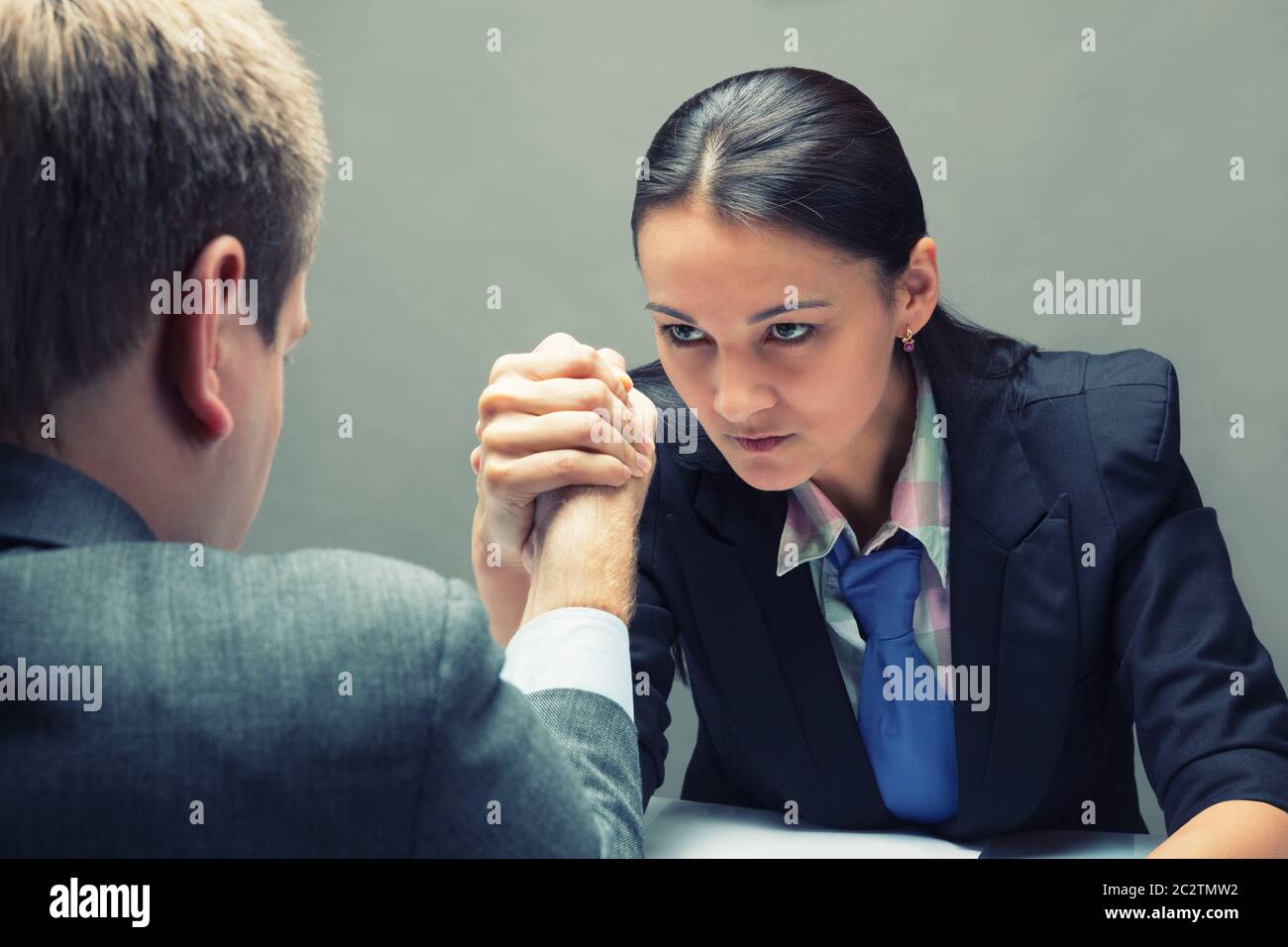 Competition between two people at work Stock Photo - Alamy