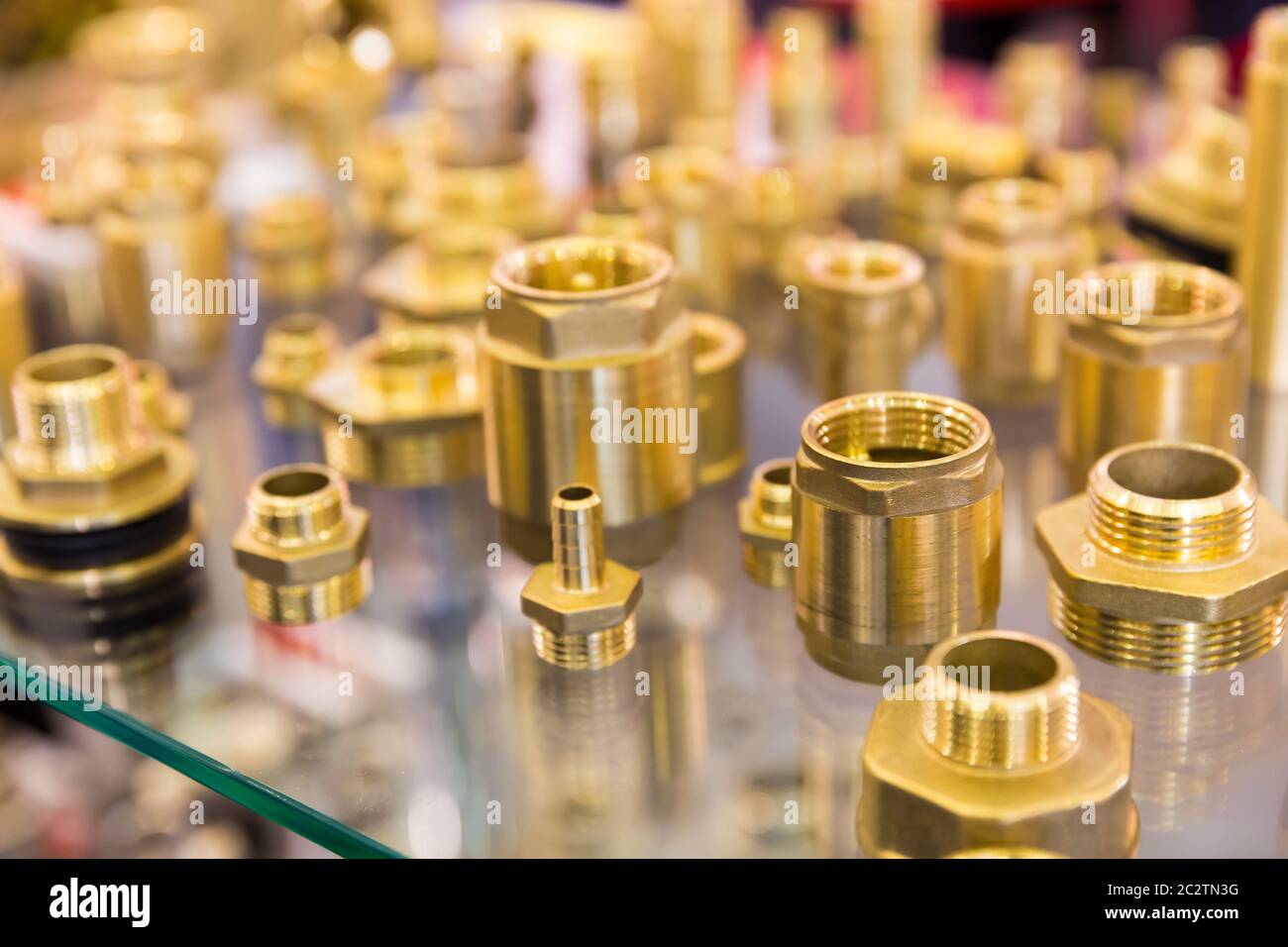 Fitting pieces for pipe system close up Stock Photo - Alamy