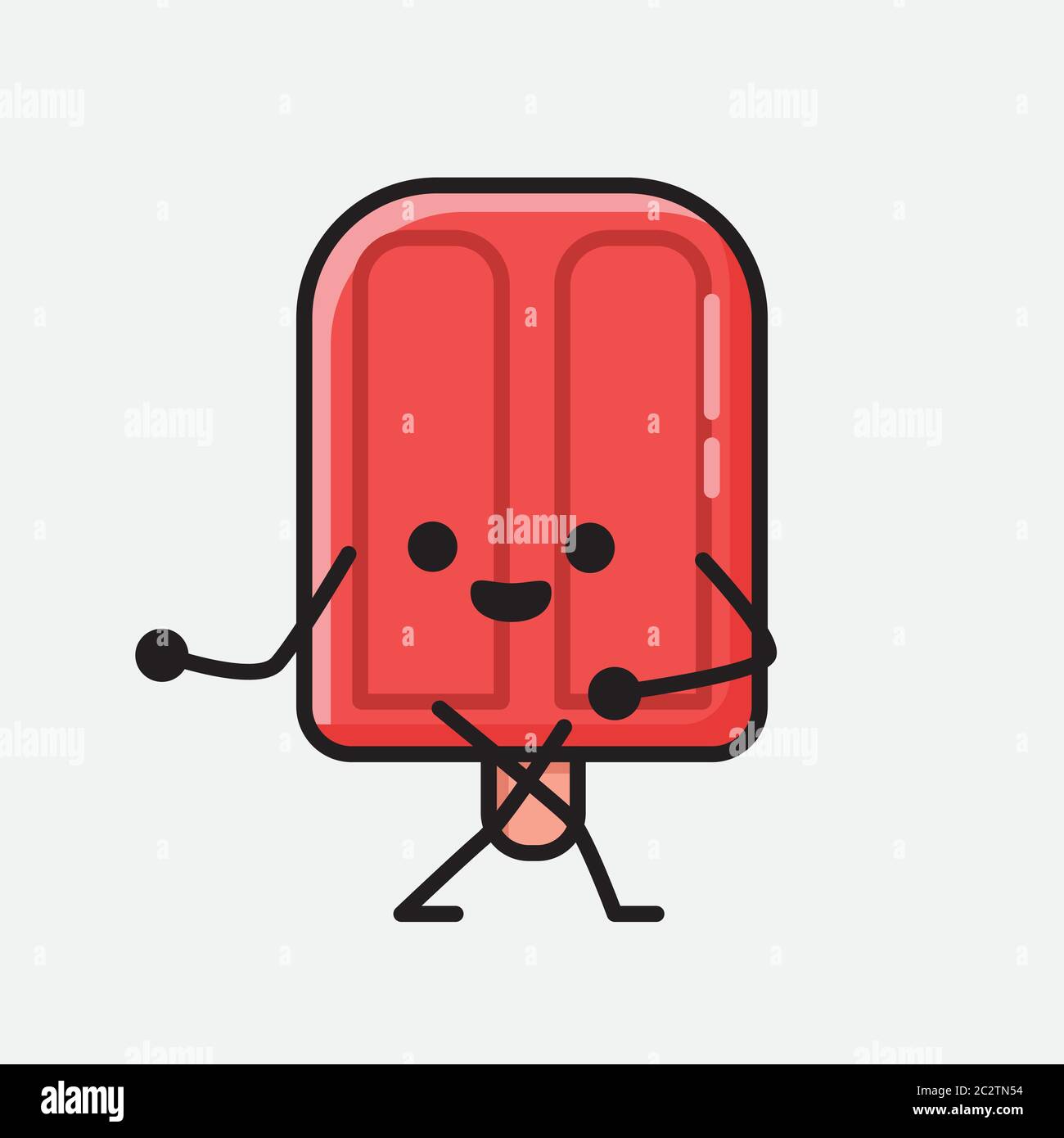 An illustration of Cute Popsicle Mascot Vector Character in Flat Design ...