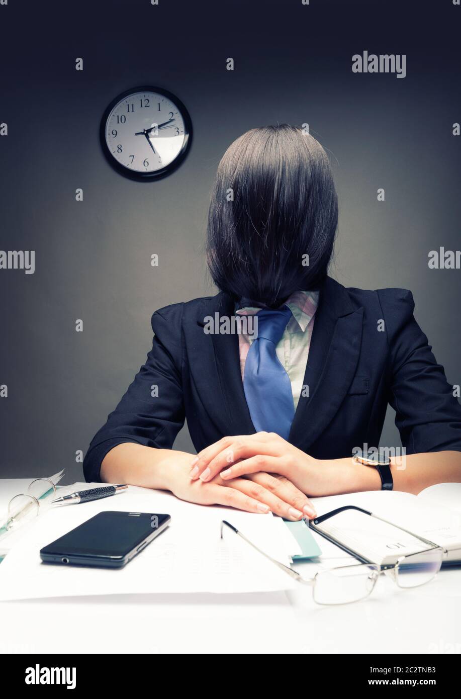Ghost girl appeared at the office Stock Photo - Alamy