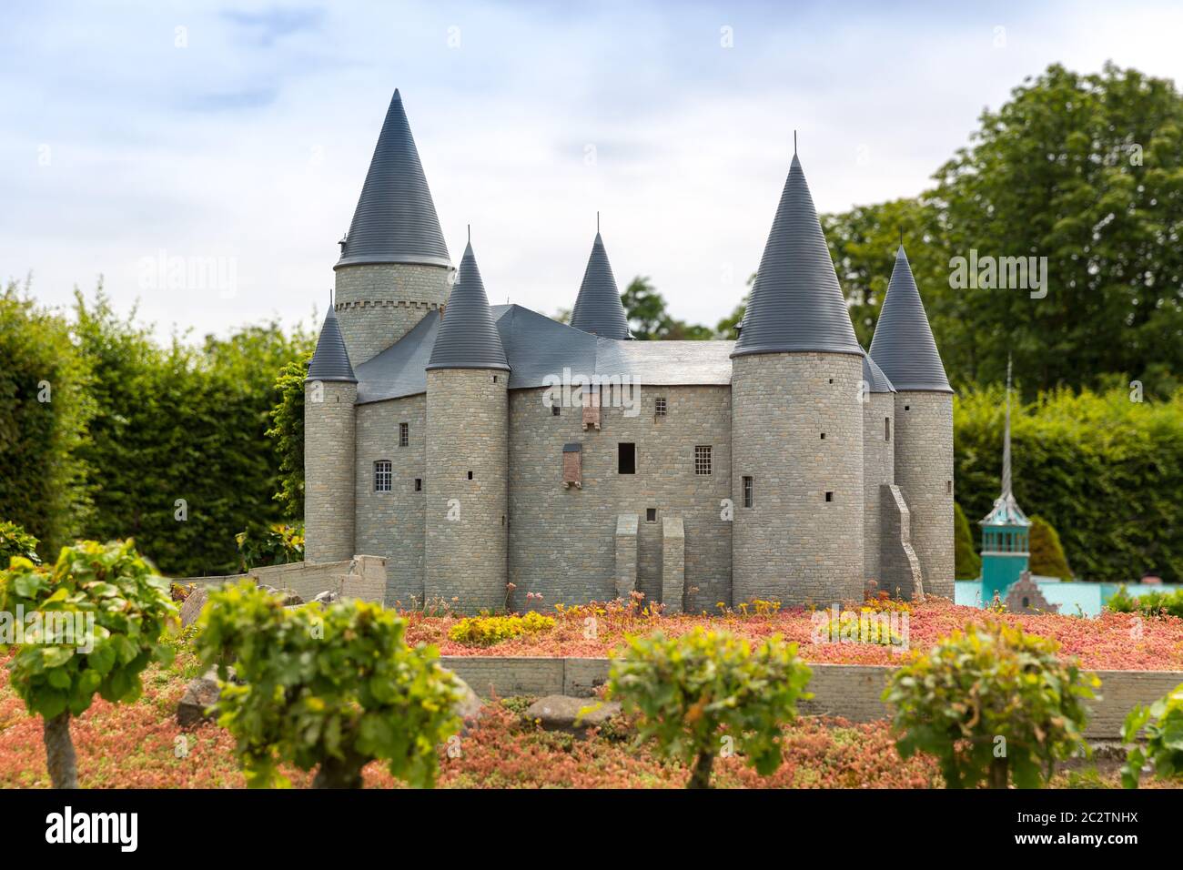 Old castle with many towers, miniature scene outdoor, europe. Mini ...