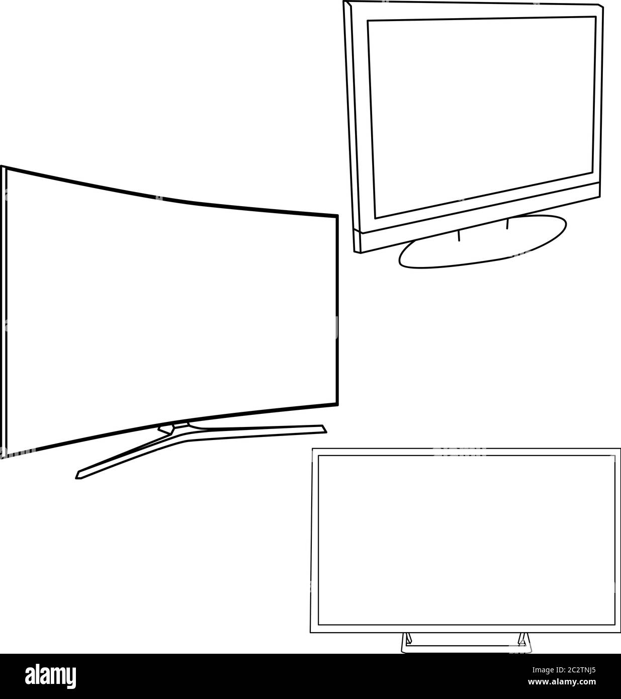vector isolated, sketch TV, icon, set Stock Vector Image & Art - Alamy
