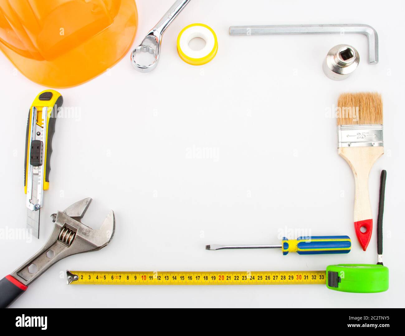 Frame made of tools with empty space inside Stock Photo - Alamy