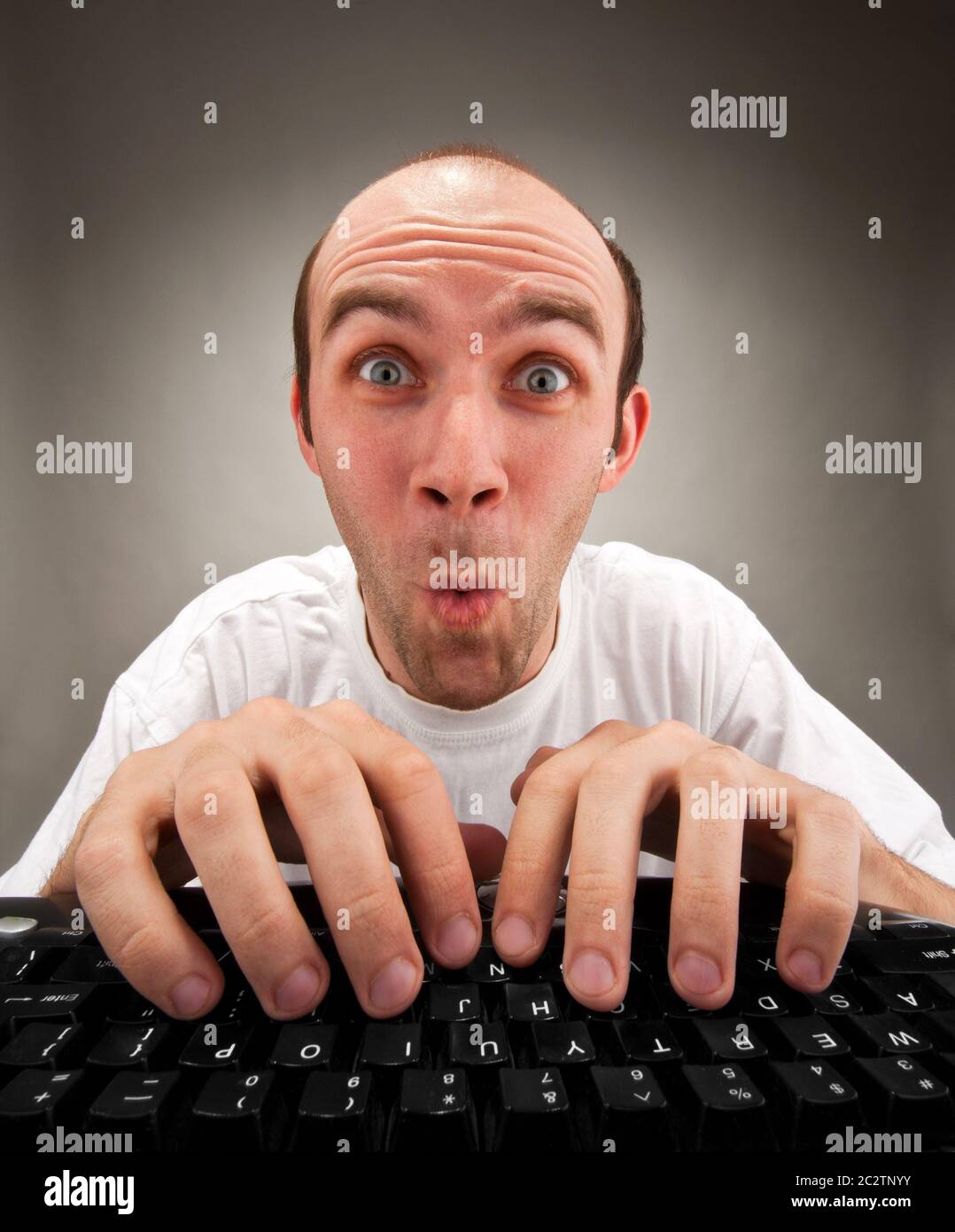 Nerd funny businessman on white hi-res stock photography and images - Alamy