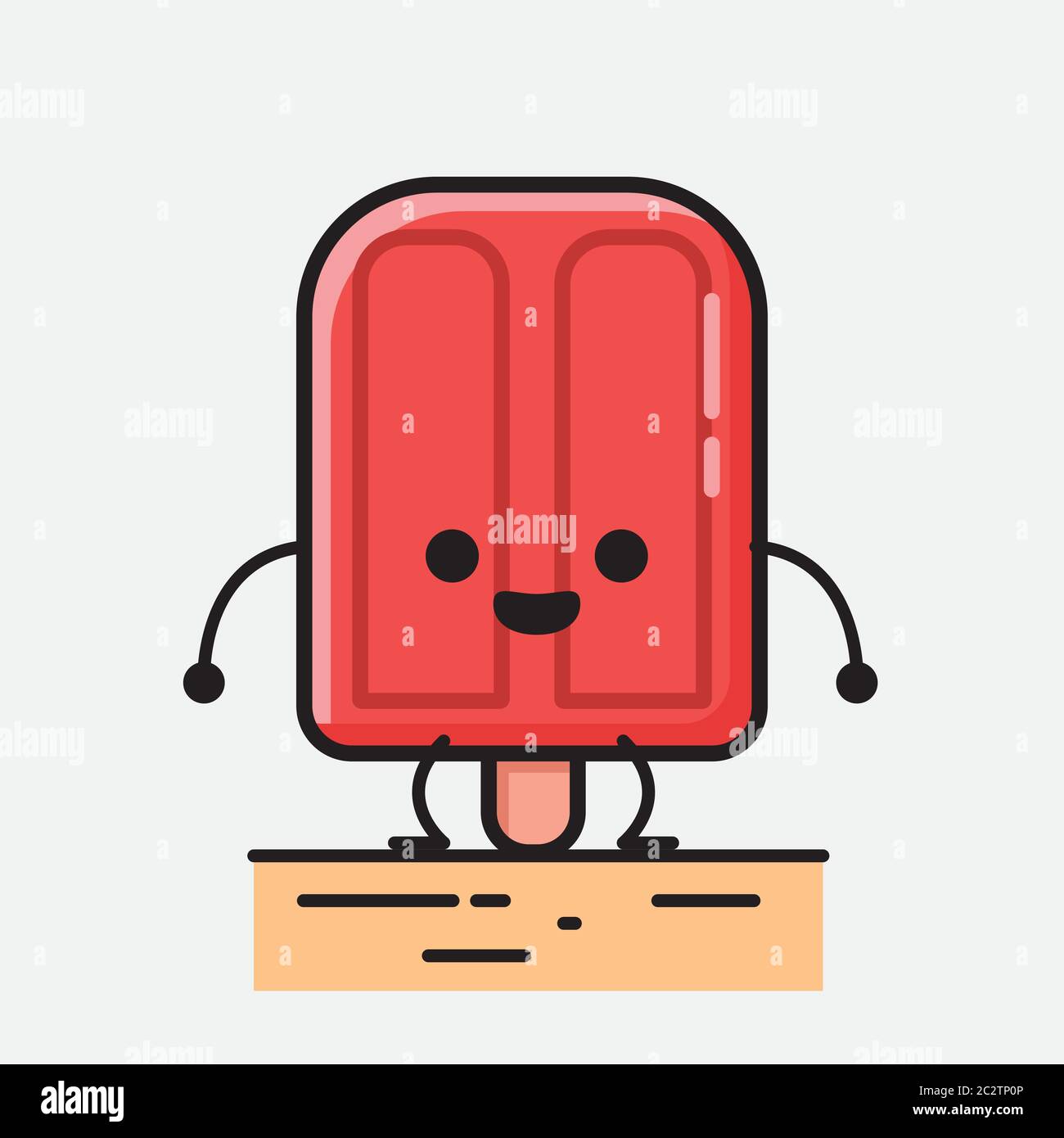 An illustration of Cute Popsicle Mascot Vector Character in Flat Design ...