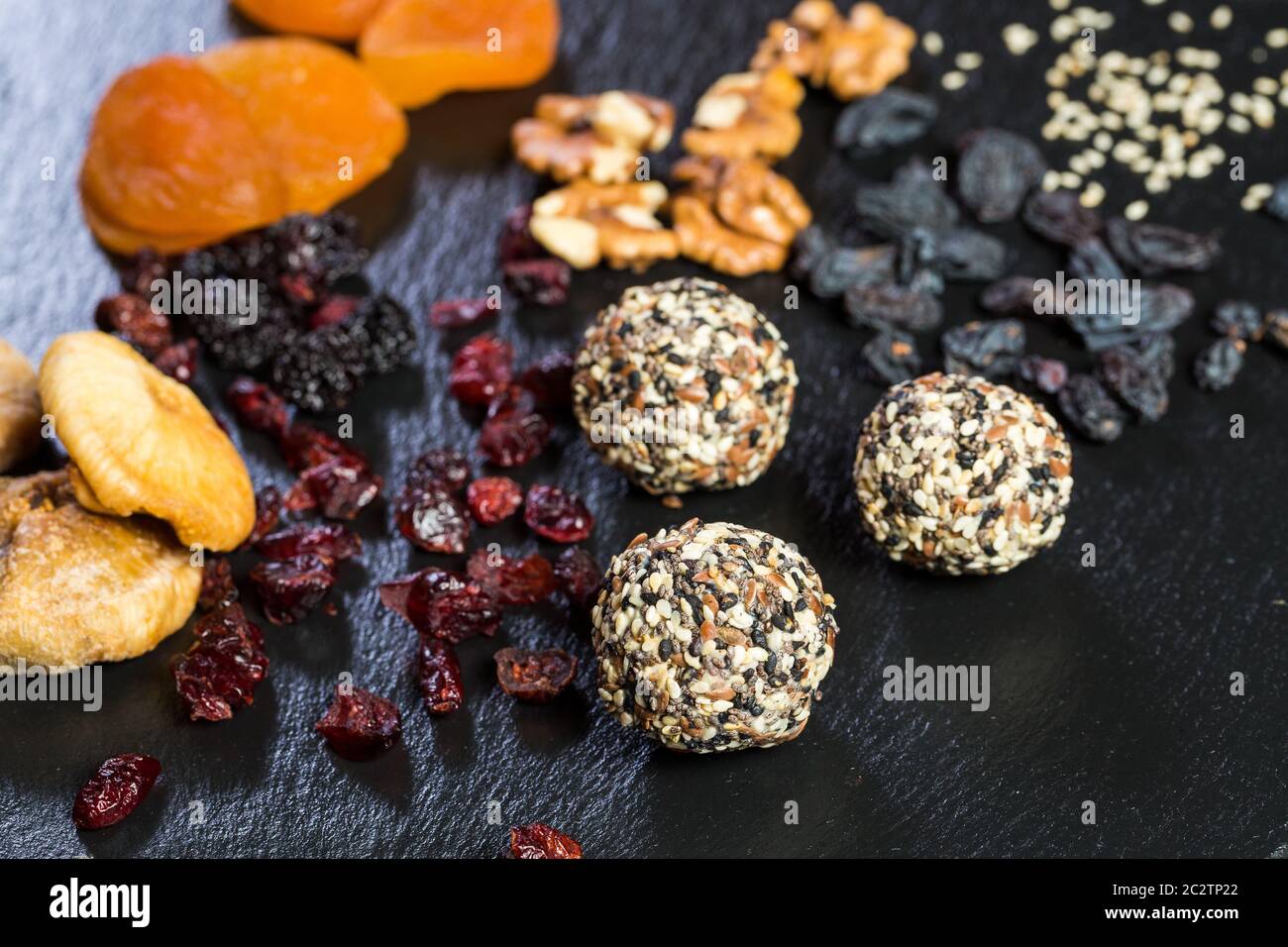 Theme sweet dessert made from natural products without sugar. Macro ...