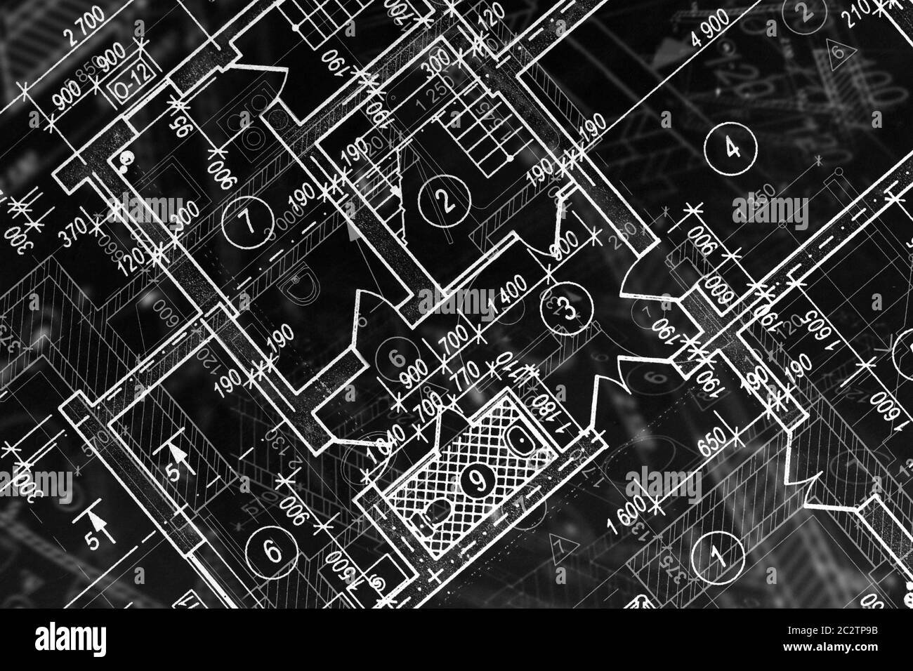 Architectural project - plan of the house Stock Photo - Alamy