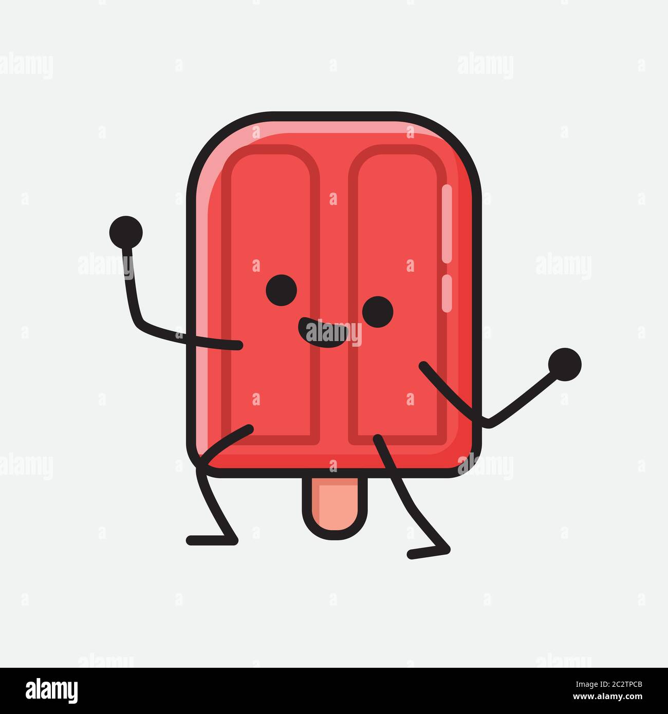 An illustration of Cute Popsicle Mascot Vector Character in Flat Design ...