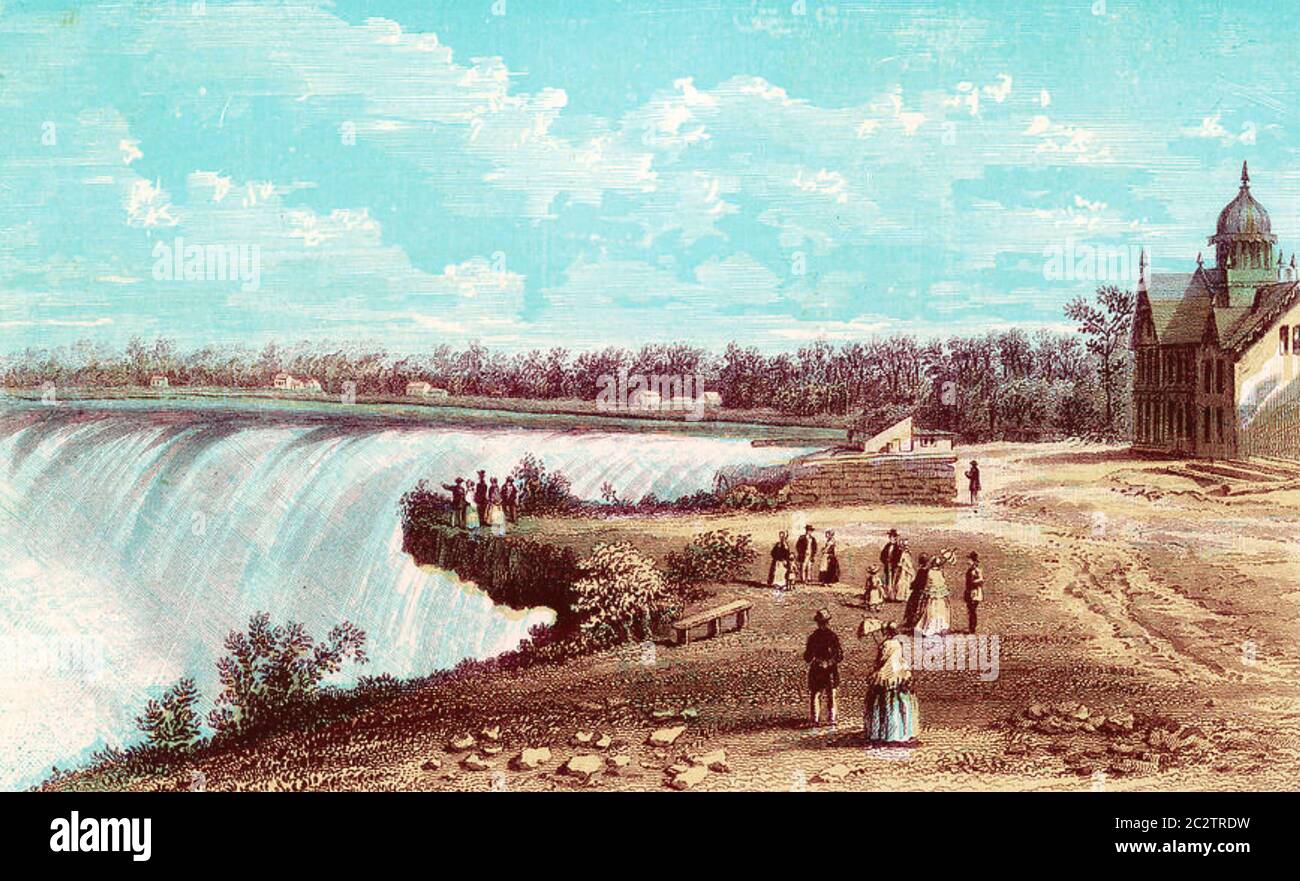 NIAGARA FALLS Table Rock viewpointt in the late 19th century Stock ...