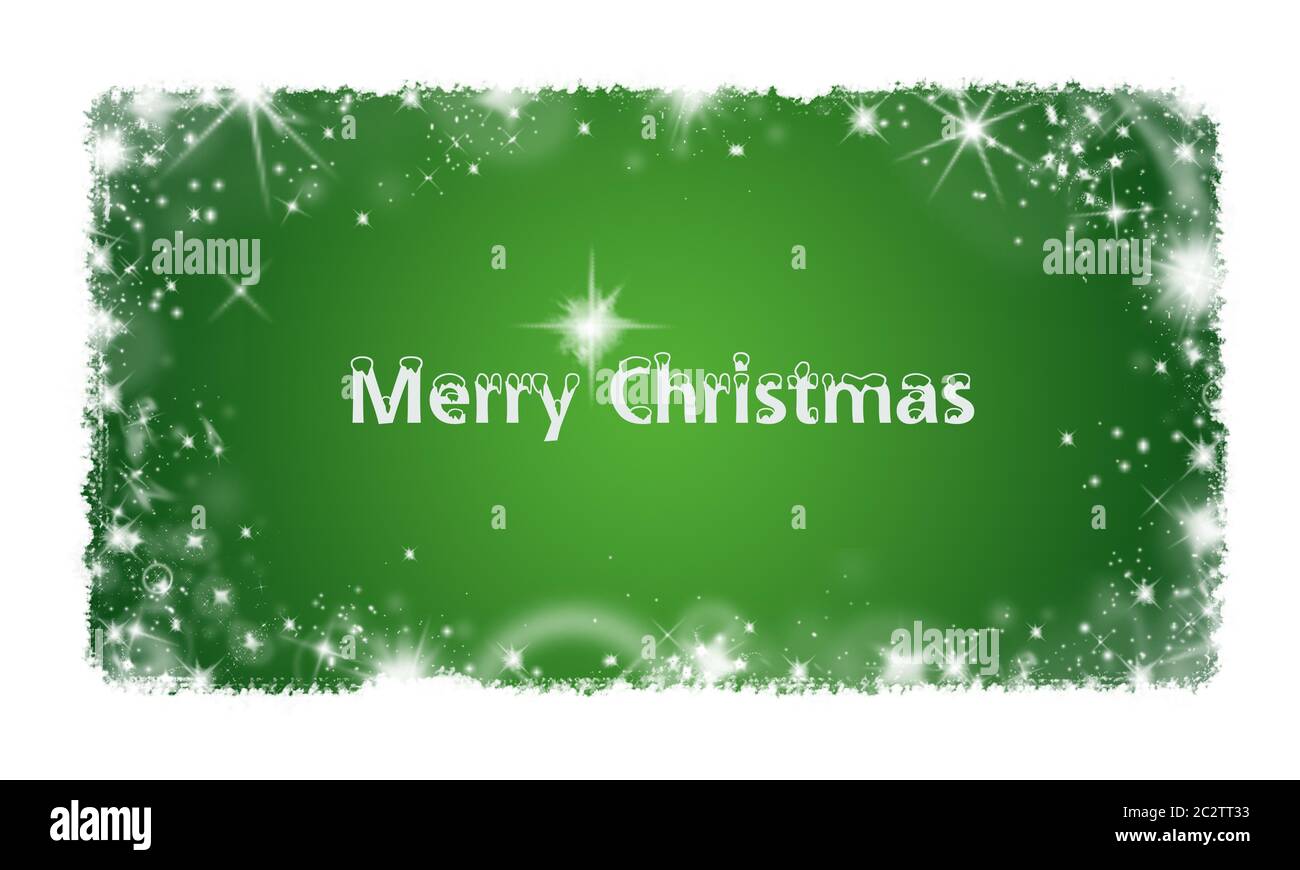 Christmas background green with text Merry Christmas Stock Photo - Alamy