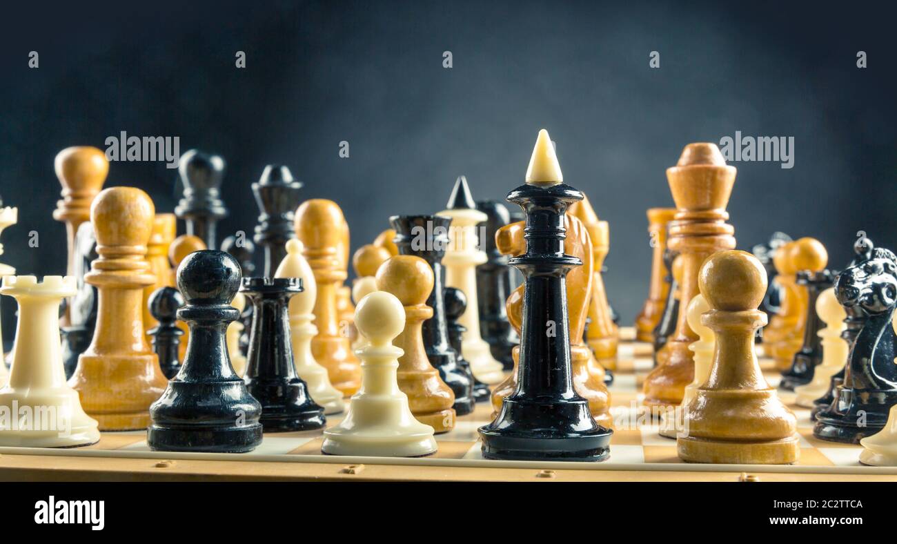 Many chess figures hi-res stock photography and images - Alamy