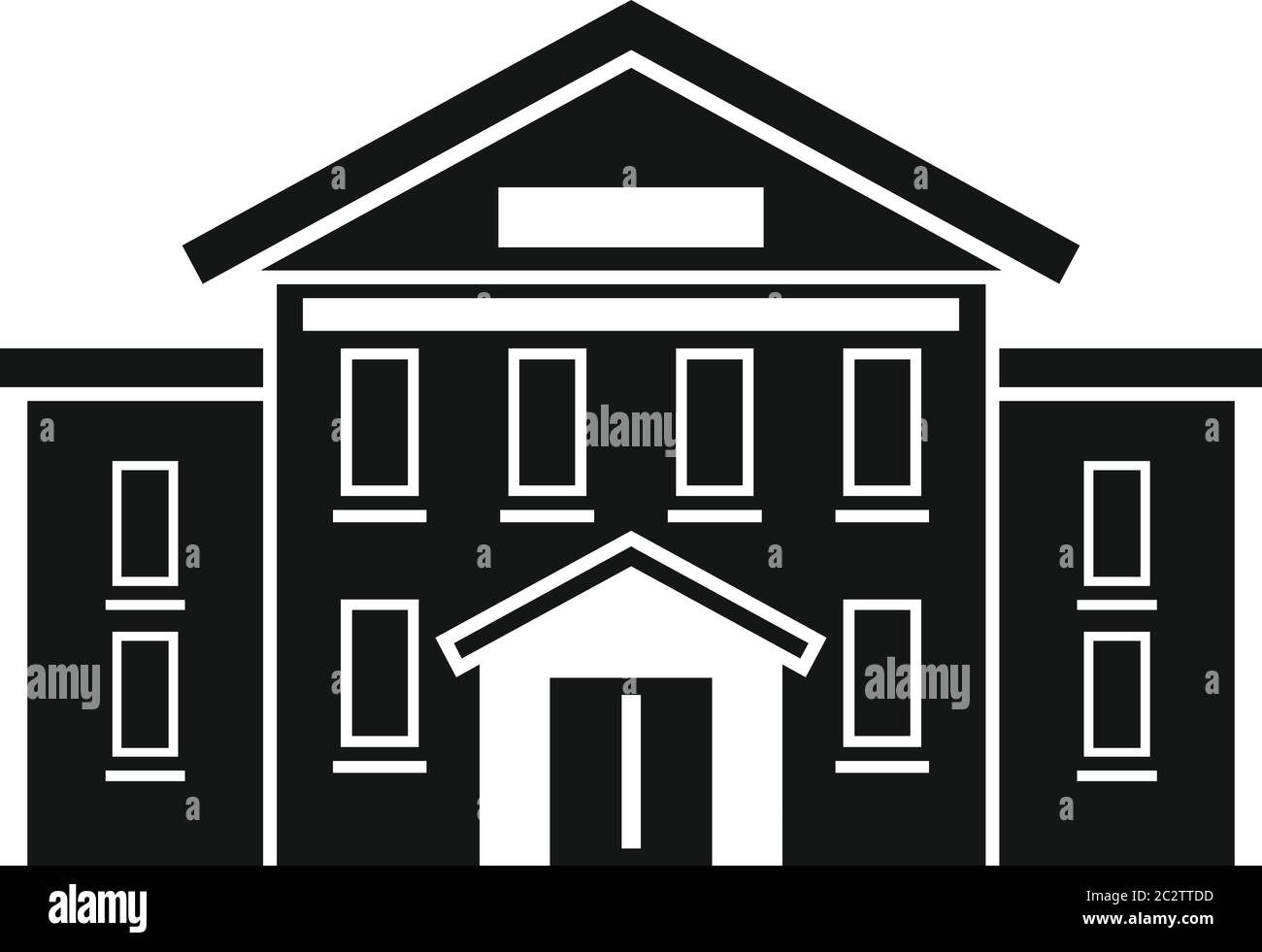 Library building icon. Simple illustration of library building vector ...